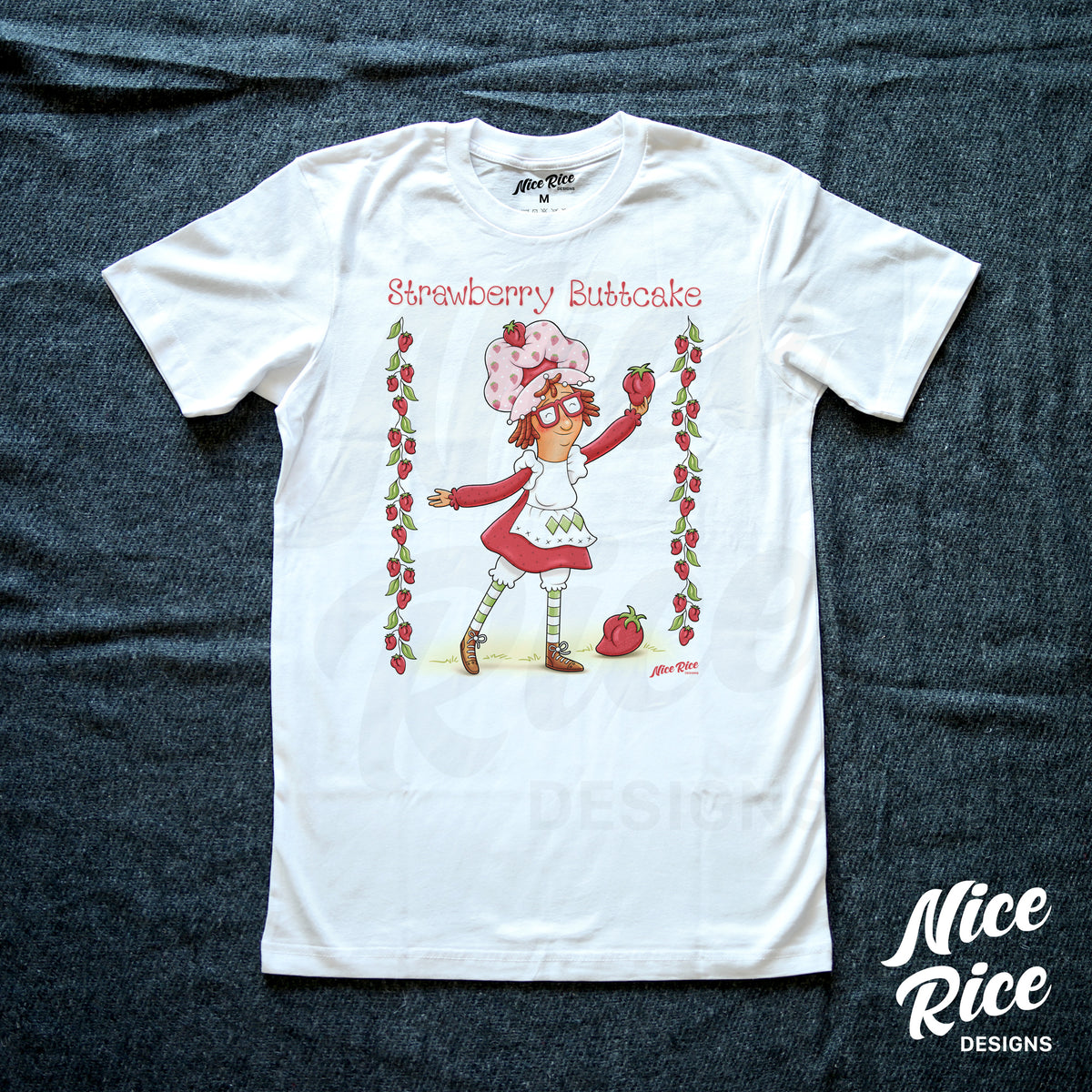 Strawberry Buttcake Shirt exclusive at Nice Rice Designs
