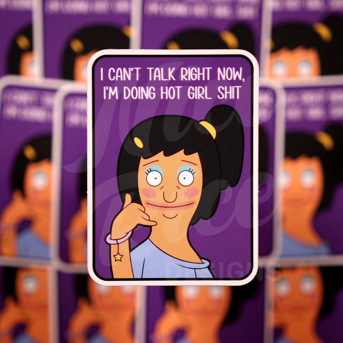 Can't Talk Hot Girl Sticker exclusive at Nice Rice Designs | Nice Rice ...